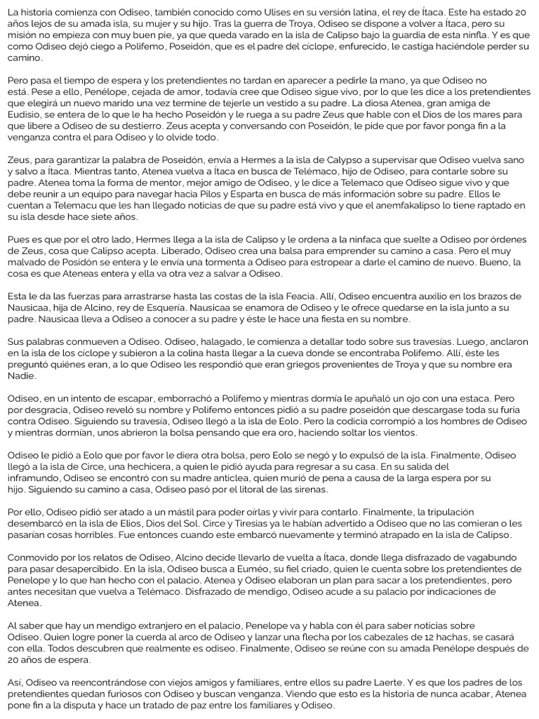 La Historia Comienza Con Odiseo | PDF | Odiseo | Mitología griega