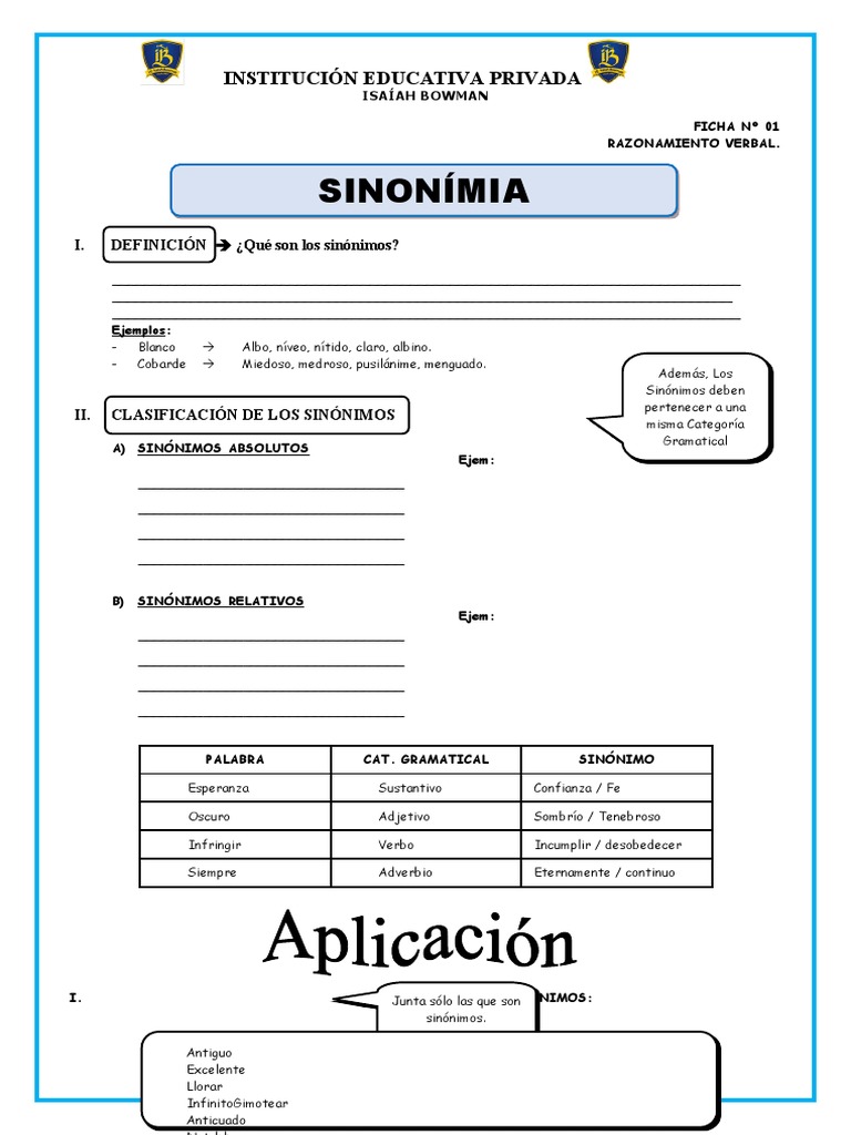 Ficha Sinonimia | PDF