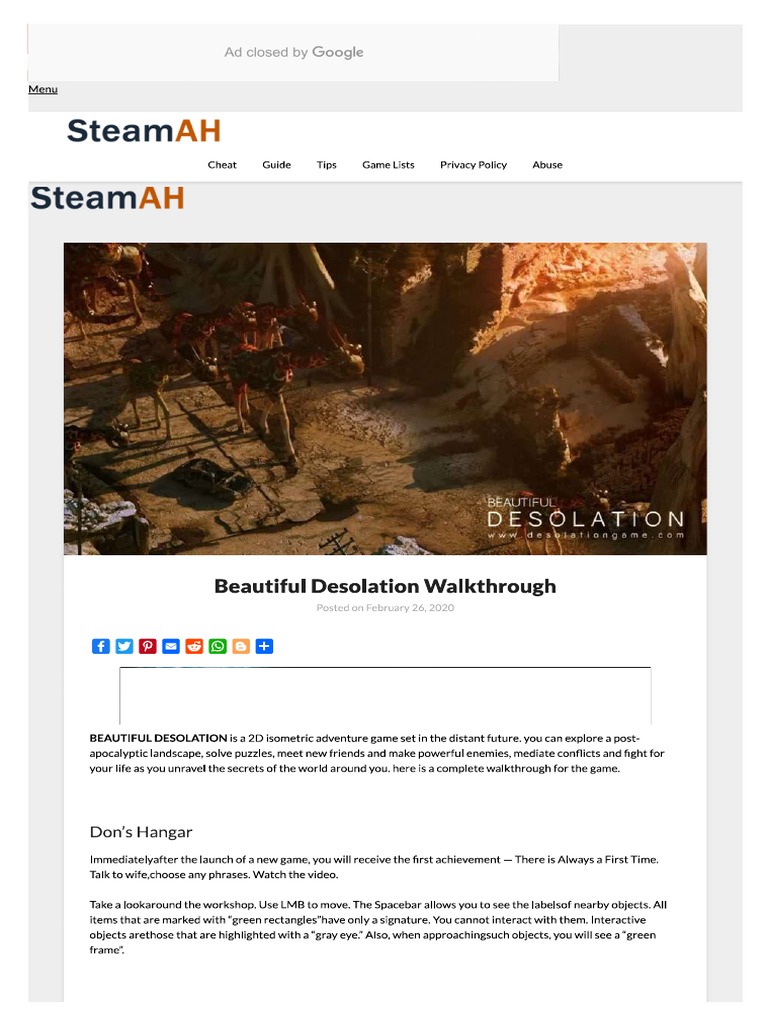 Beautiful Desolation Walkthrough 2 | PDF