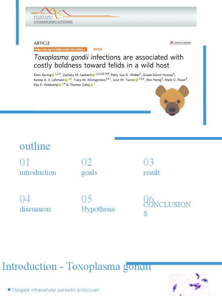 Toxoplasma Gondii Infections Are Associated With Costly Boldness Toward ...