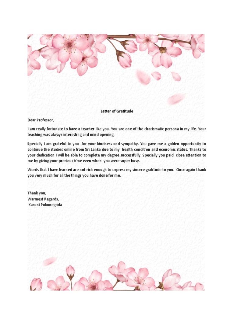 letter of thanking | PDF