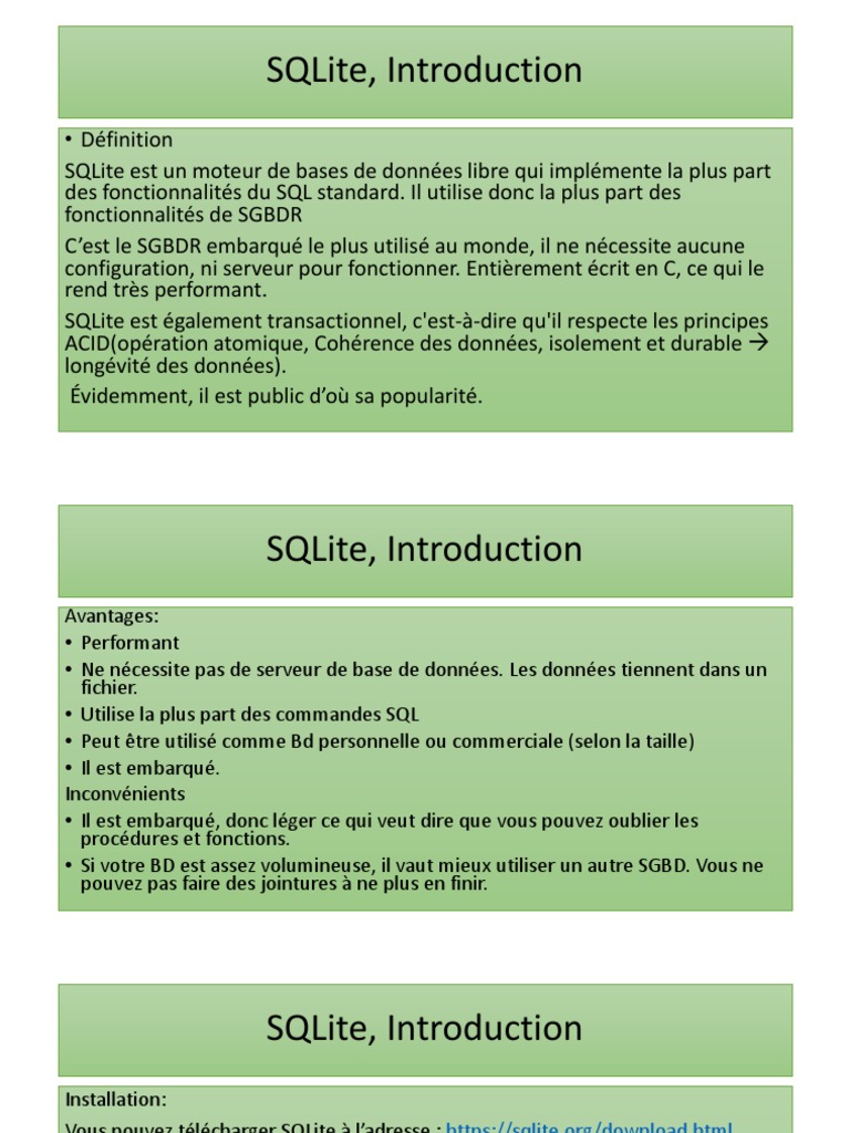 SQ Lite Introduction | PDF | SQL | Bases de données