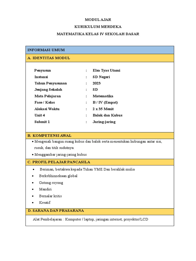 Aksi Nyata Topik 3 - Pse - Elsa Tyas Utami - PGSD | PDF | Karier & Perkembangan | Sains & Matematika