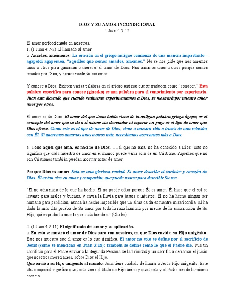 Dios y Su Amor Incondicional | PDF | Amor | Pecado