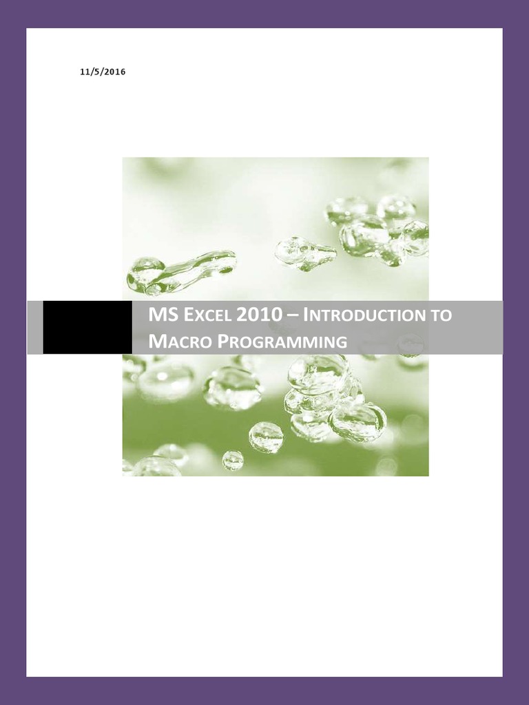 Ms Excel Vba V2 Download Free Pdf Microsoft Excel Visual Basic