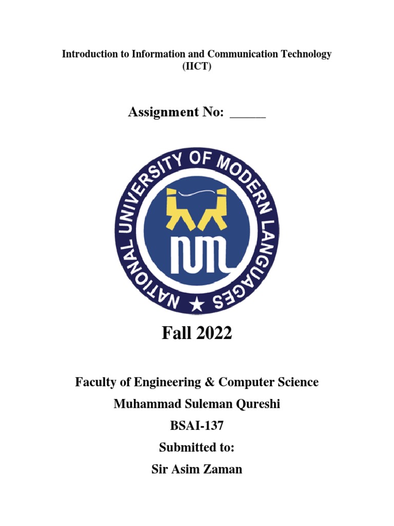 IICT Assignment by Suleman Qureshi | PDF