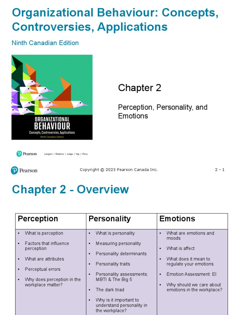 02 Langton OB 9e PPT ch02 REVISED | PDF | Dark Triad | Emotions