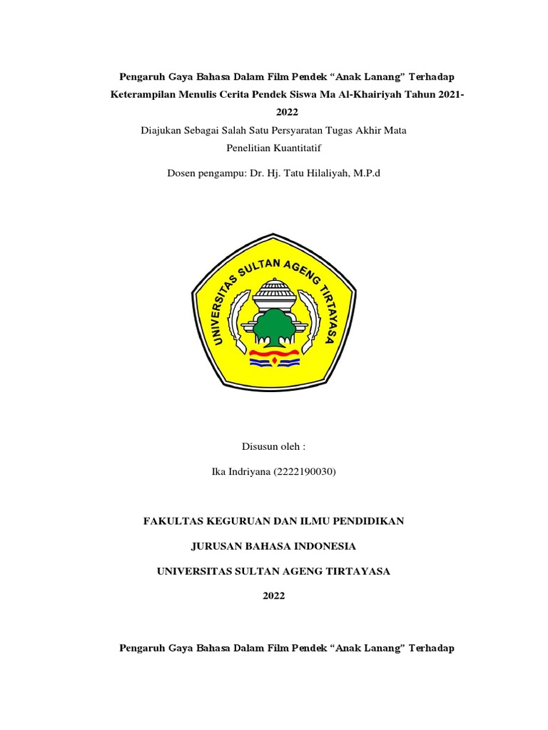 Pengaruh Asindeton dalam Film Pendek | PDF | Seni & Disiplin Bahasa