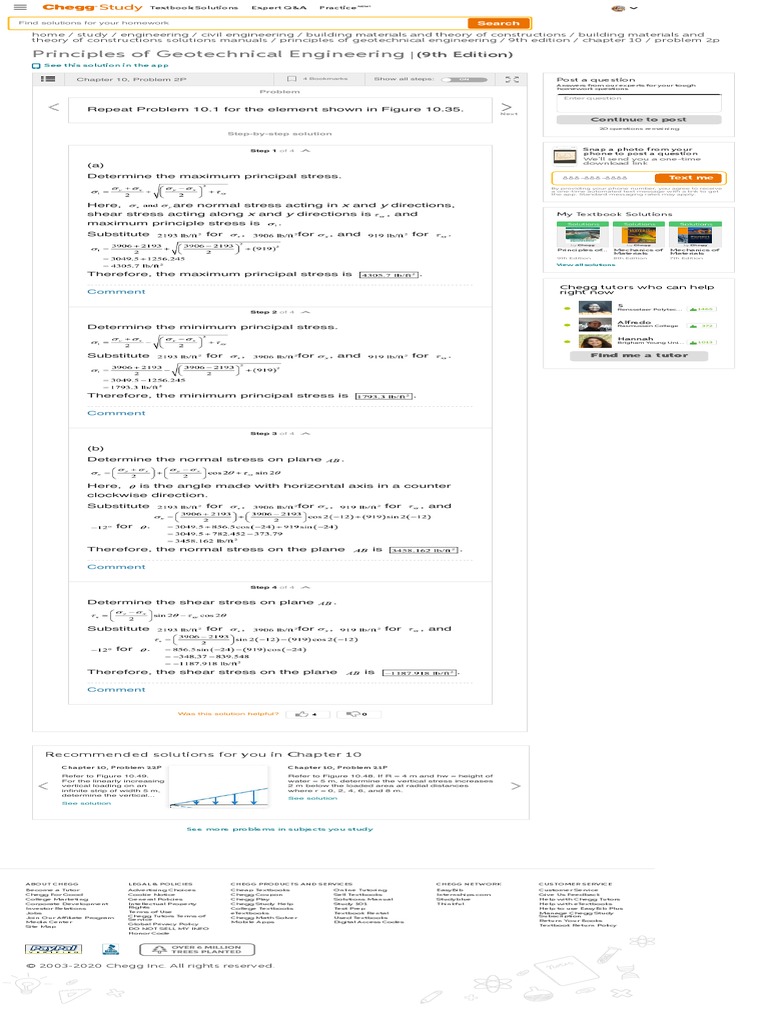Solved Repeat Problem 10.1 For The Element Shown in Figure 10.... | PDF