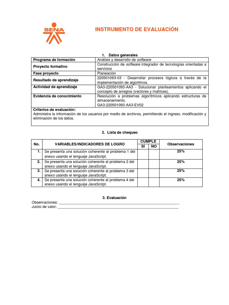 Evaluación de Algoritmos en JavaScript | PDF
