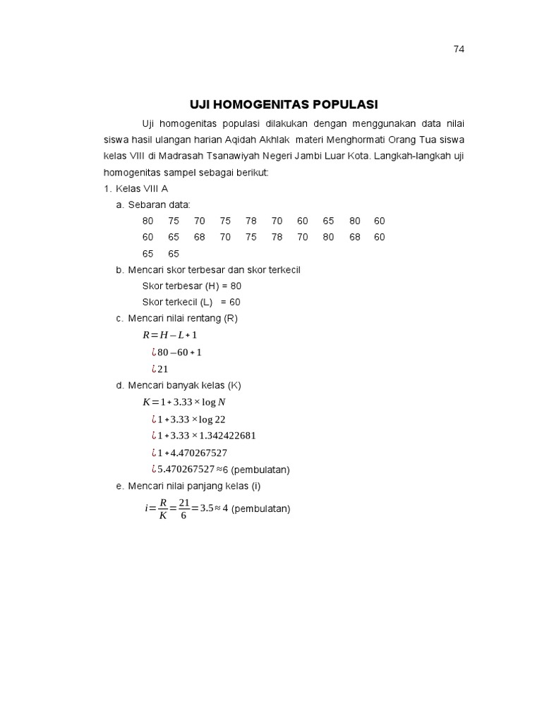 Uji Homogenitas Populasi | PDF