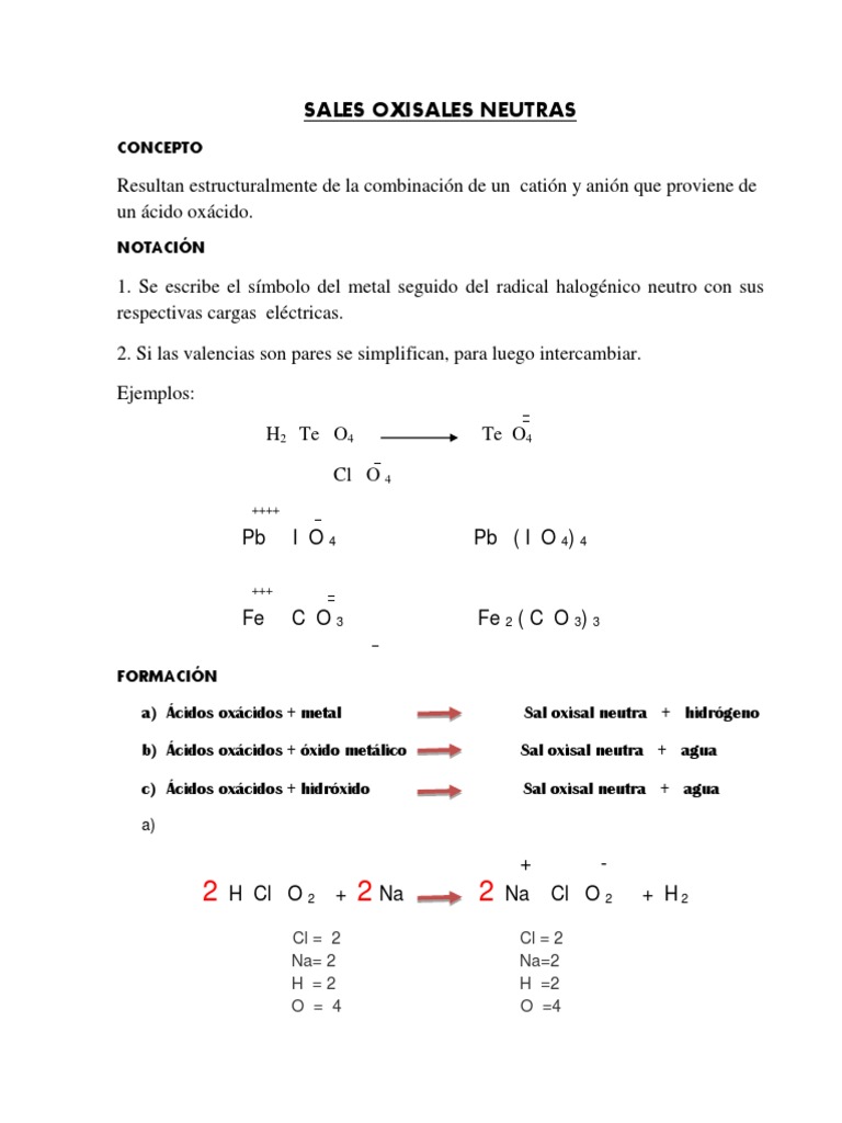 Sales Oxisales | PDF | Hidróxido | Sal (química)