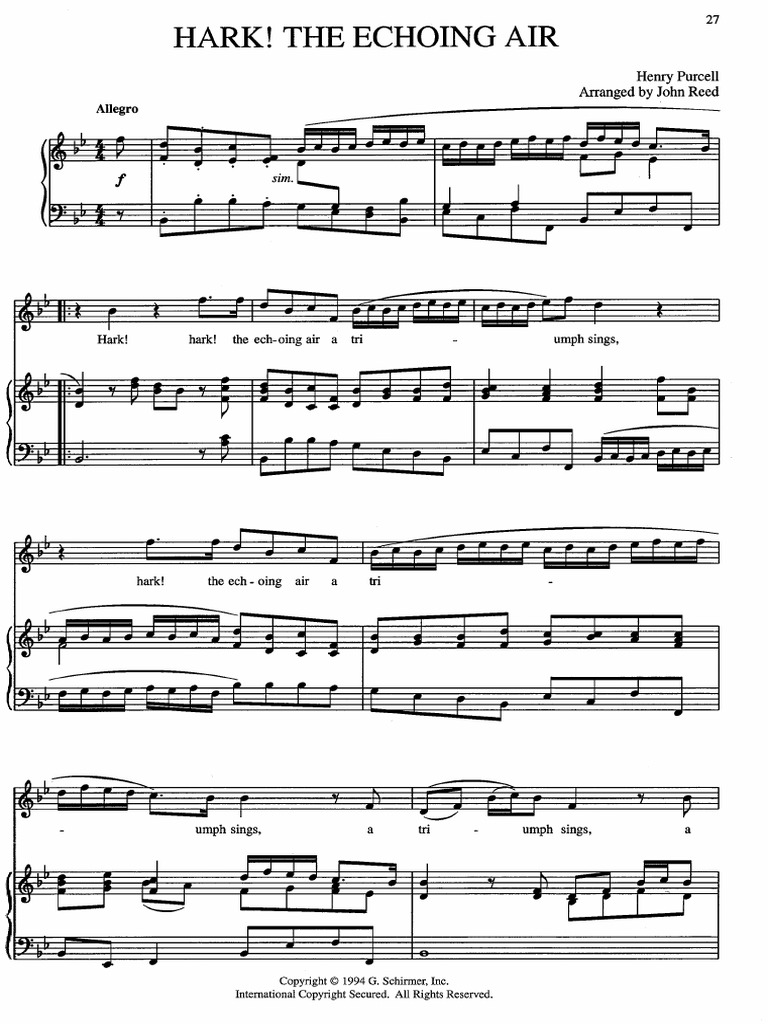Hark The Echoing Air - Purcell | PDF