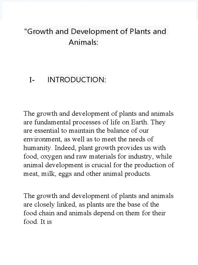 Article Growth and Development of Plants and Animals | PDF | Plant ...