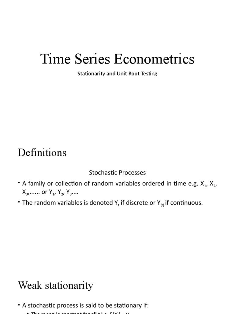 Time Series Econometrics Unit Root Tests Pdf