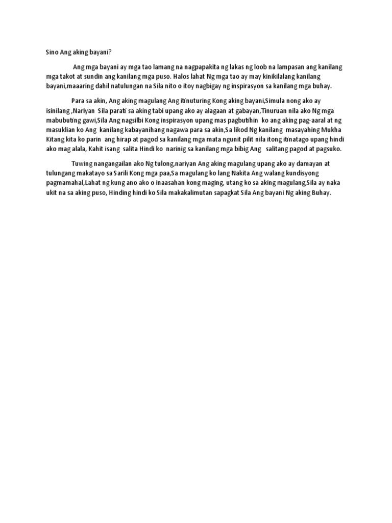 Sino Ang Iyong Bayani | PDF