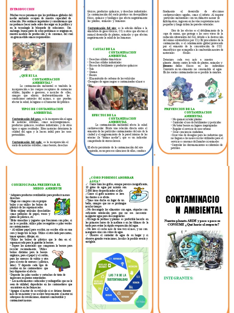 Triptico de Contaminacion | PDF | Contaminación | Residuos Triptico de Contaminacion | PDF | Contaminación | Residuos