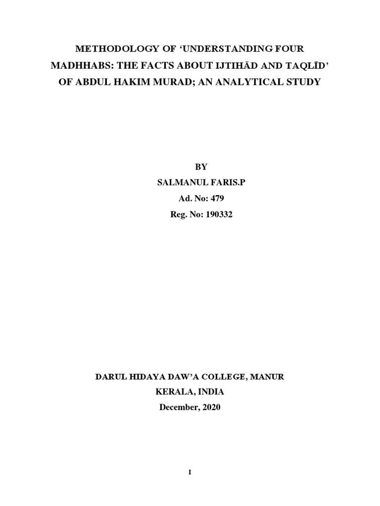 Study On Four Madhab | PDF