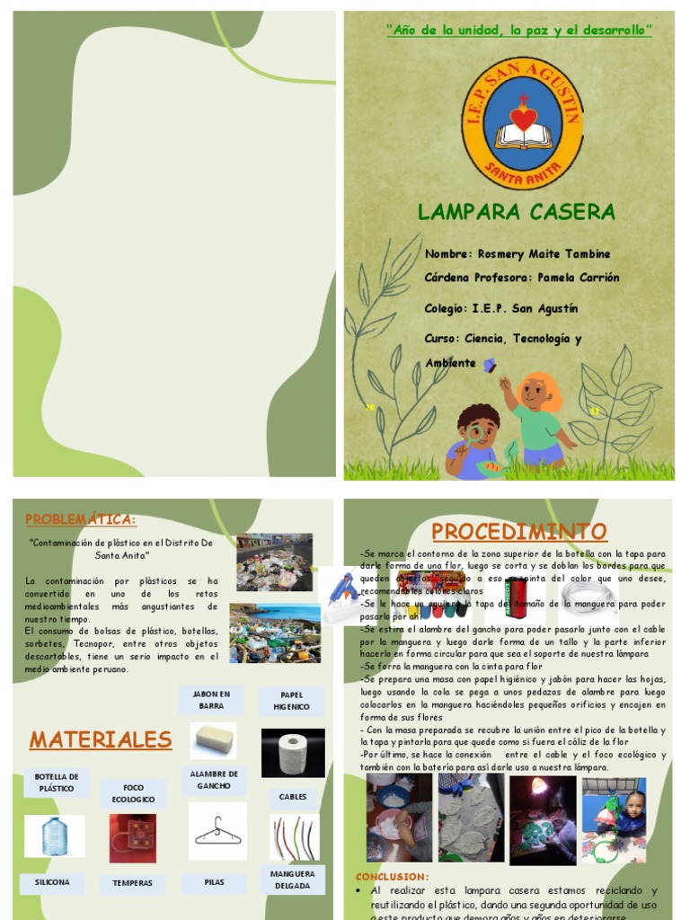 DIPTICO DE LA LAMPARA | PDF | El plastico | Materiales