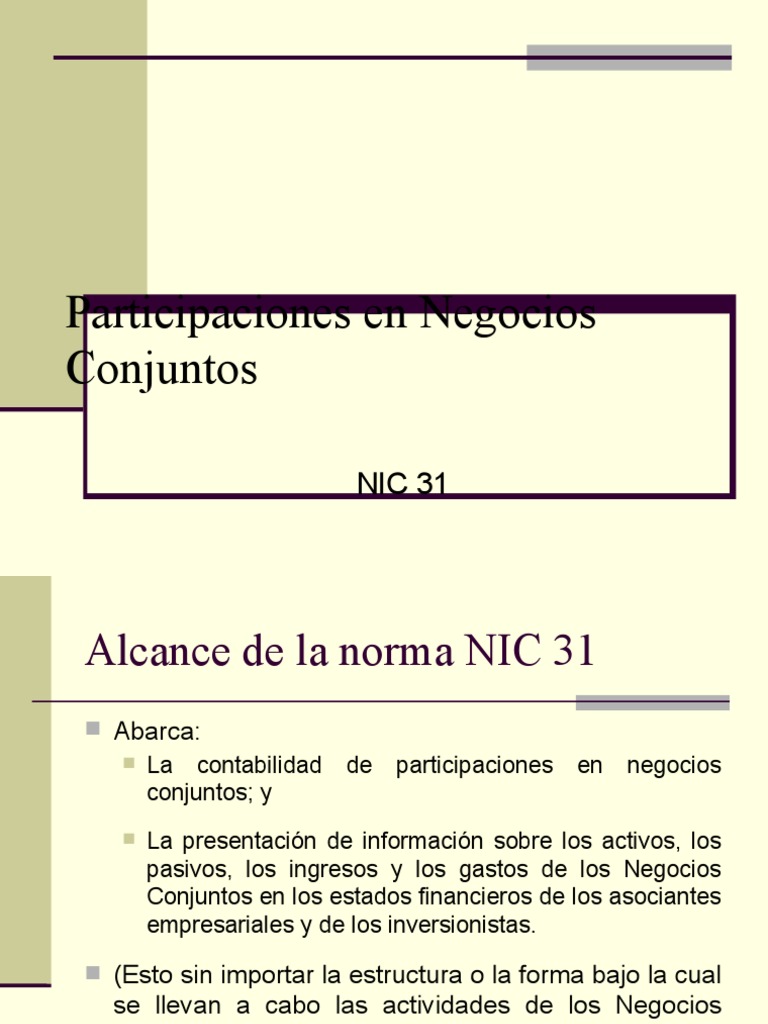 Contabilidad Superior Nic 31 y Nic 28 | PDF | normas internacionales de ...