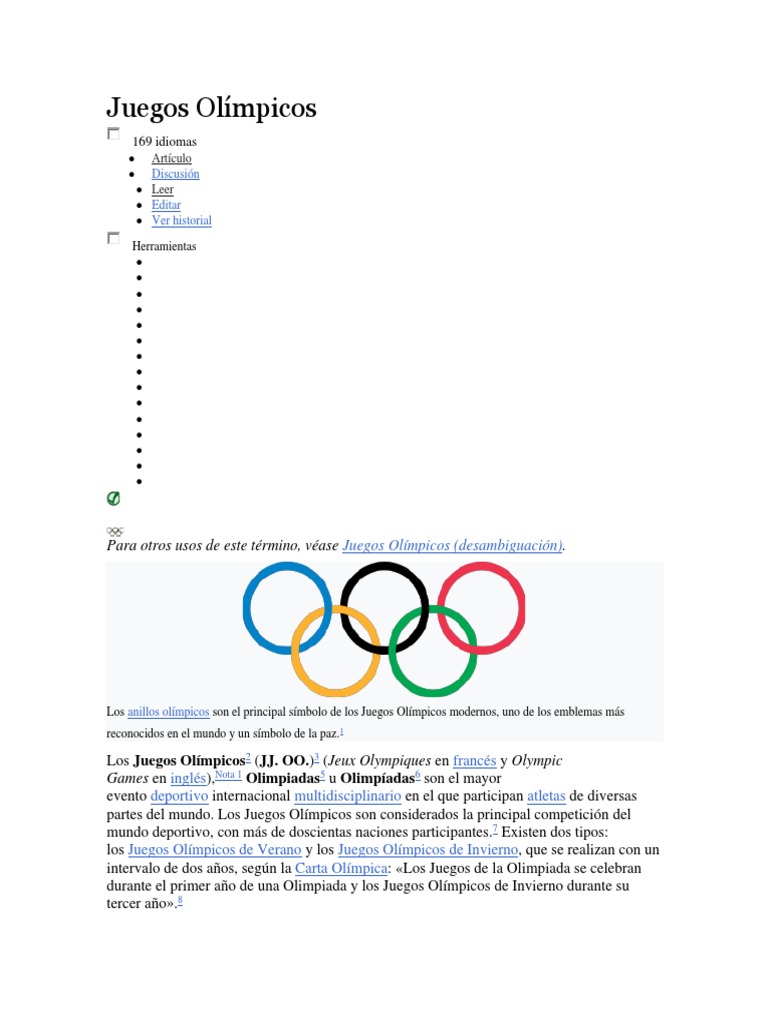 Juegos Olimpicos | PDF | Juegos olímpicos | juegos Paraolímpicos