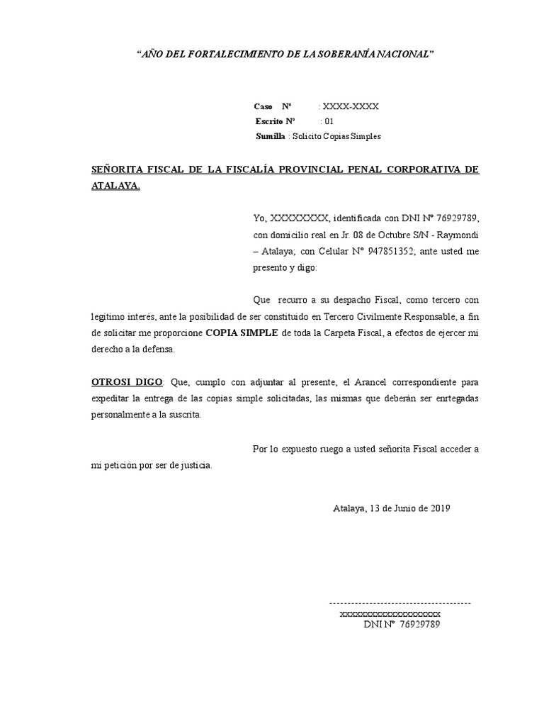 Solicitud de Copias para Tercero Civilmente Responsables | PDF