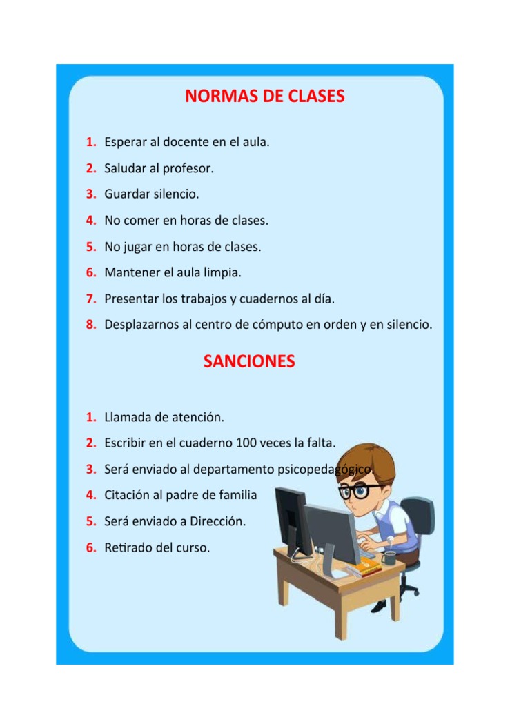 Normas De Clases Computacion Pdf