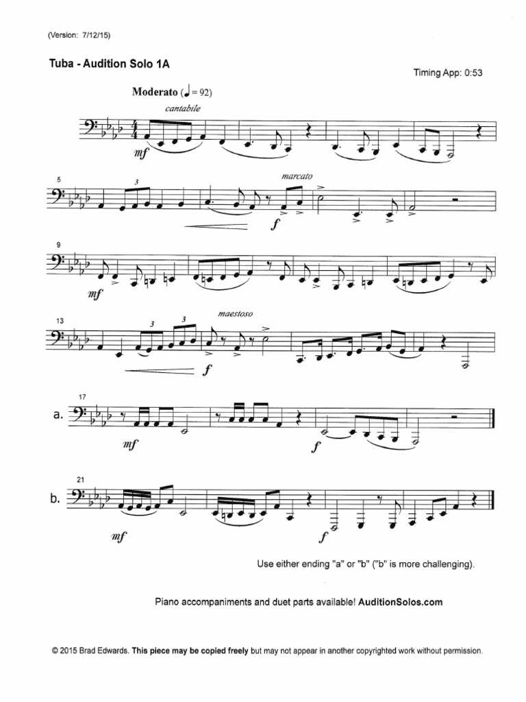 2023-2024 Euph & Tuba Solos | PDF