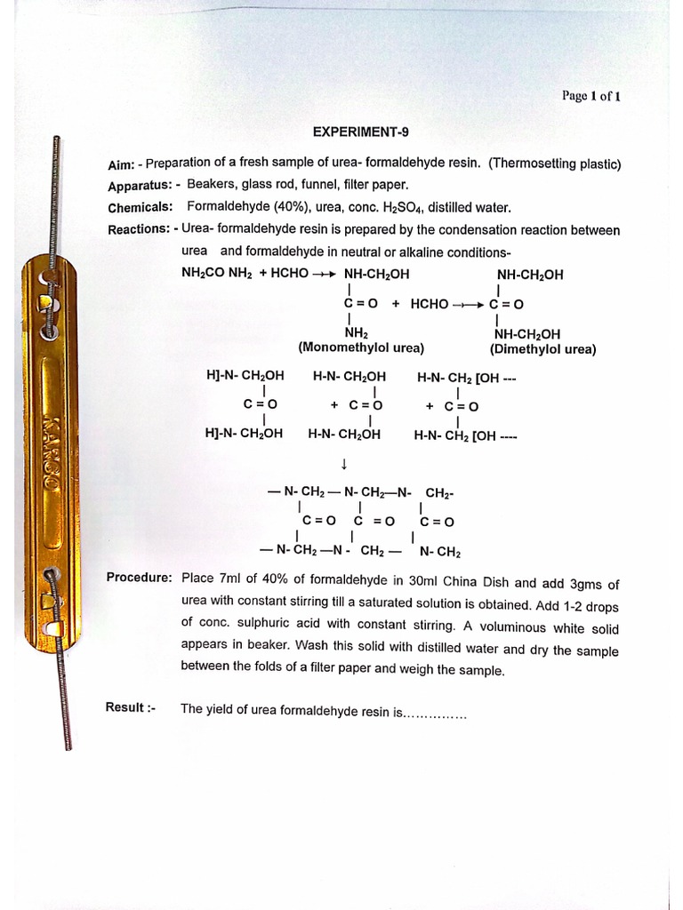 Chem Exp 9 June 8 | PDF