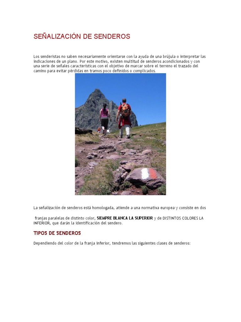 Señalización de Senderos: Tipos y Normas | PDF
