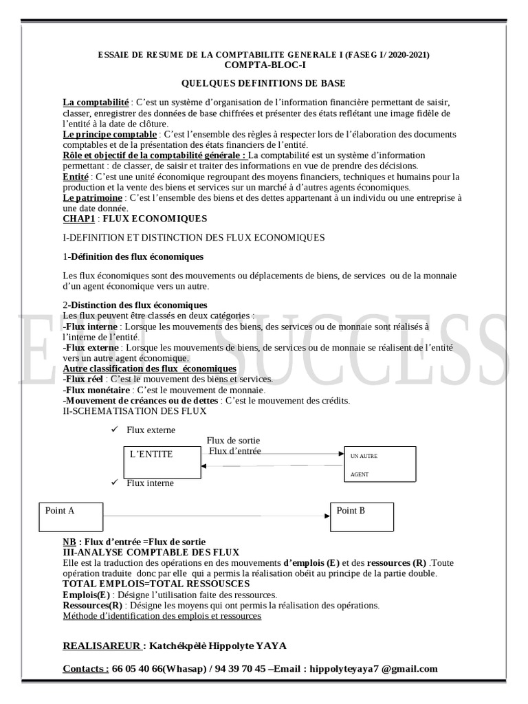 Résumé de la Comptabilité Générale I | PDF | Comptabilité | Facture