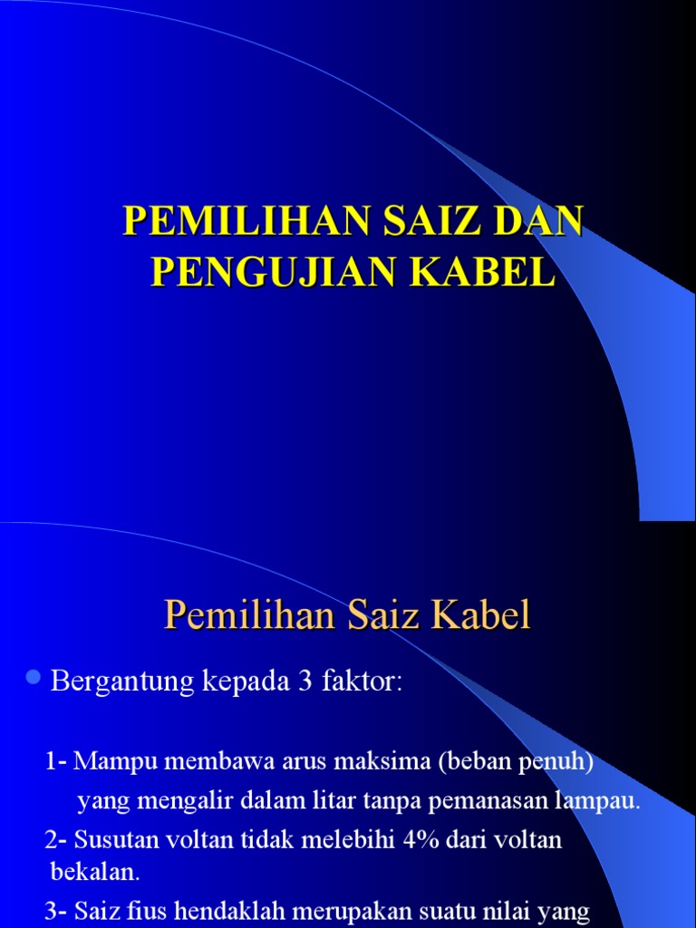 Saiz & Uji Kabel | PDF