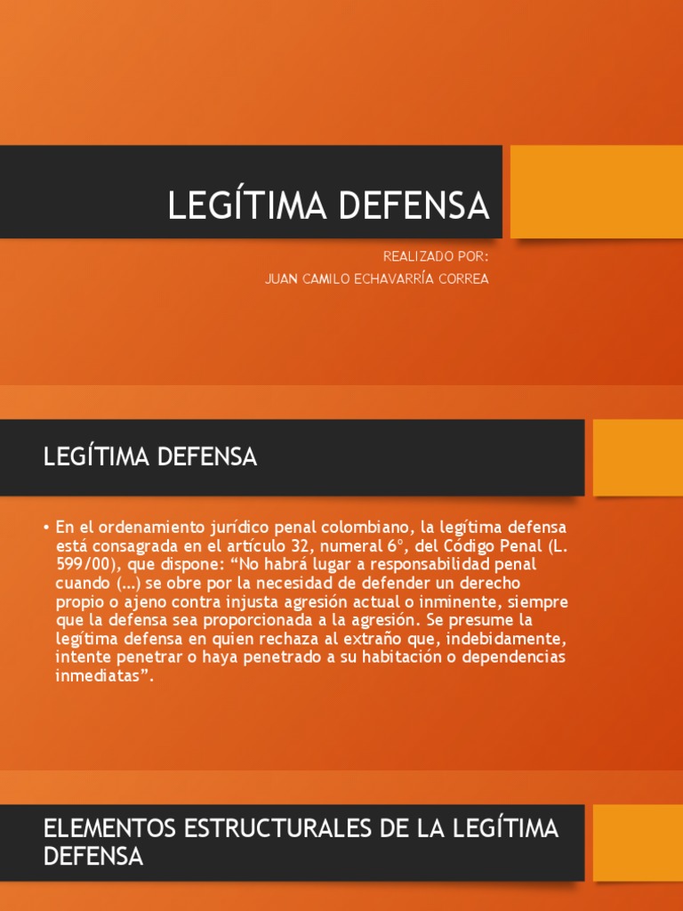Legitima Defensa | PDF | Ciencias sociales | Derecho
