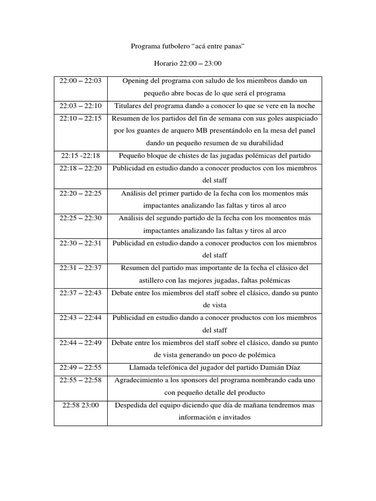 Programa Futbolero | PDF | Juegos y actividades