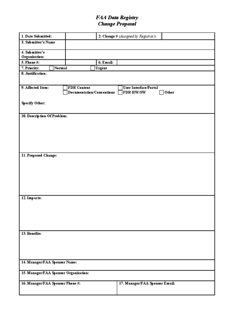 FDR Change Proposal Form Final 2-05 | PDF