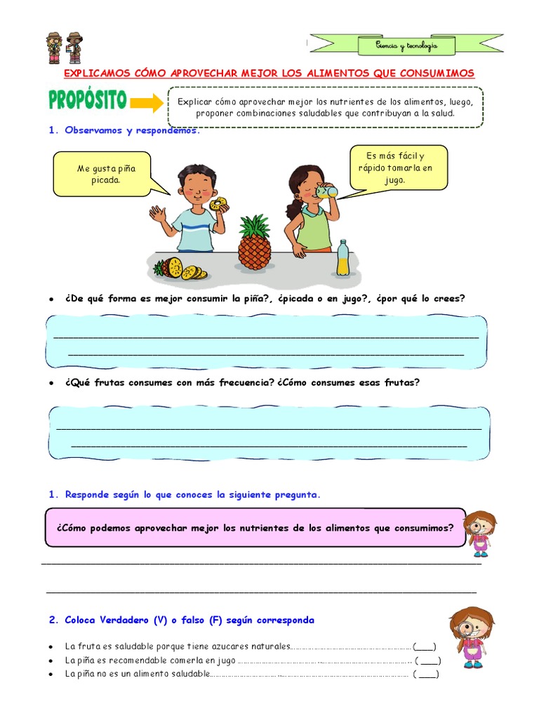 D3 A1 FICHA DE CyT - EXPLICAMOS COMO APROVECHAR MEJOR LOS ALIMENTOS QUE ... D3 A1 FICHA DE CyT - EXPLICAMOS COMO APROVECHAR MEJOR LOS ALIMENTOS QUE ...