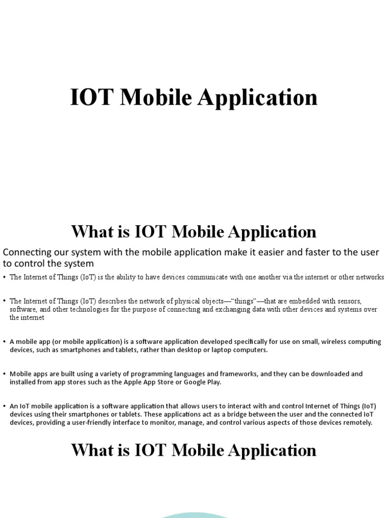 IOT Mobile Applications | PDF | Games & Activities | Computers