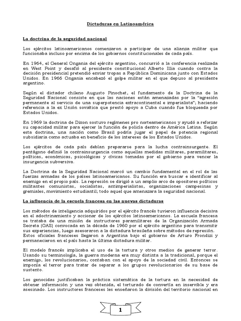 Dictaduras en Latinoamérica | PDF