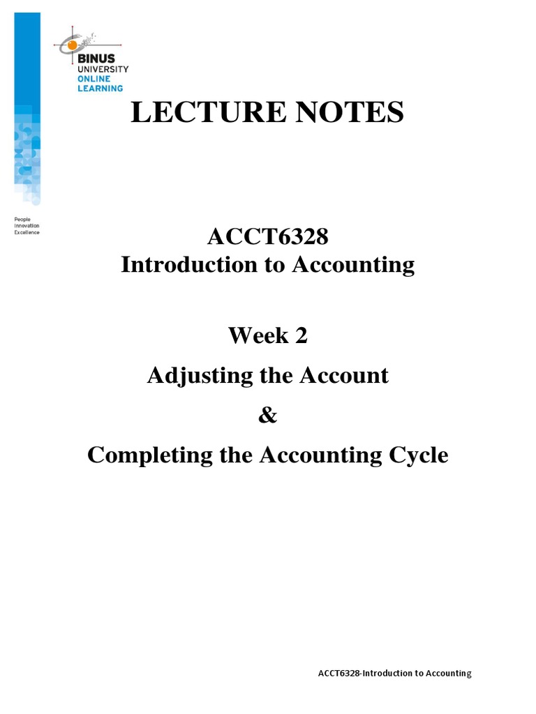LN2-Adjusting The Accounts and Completing The Accounting Cycle | PDF