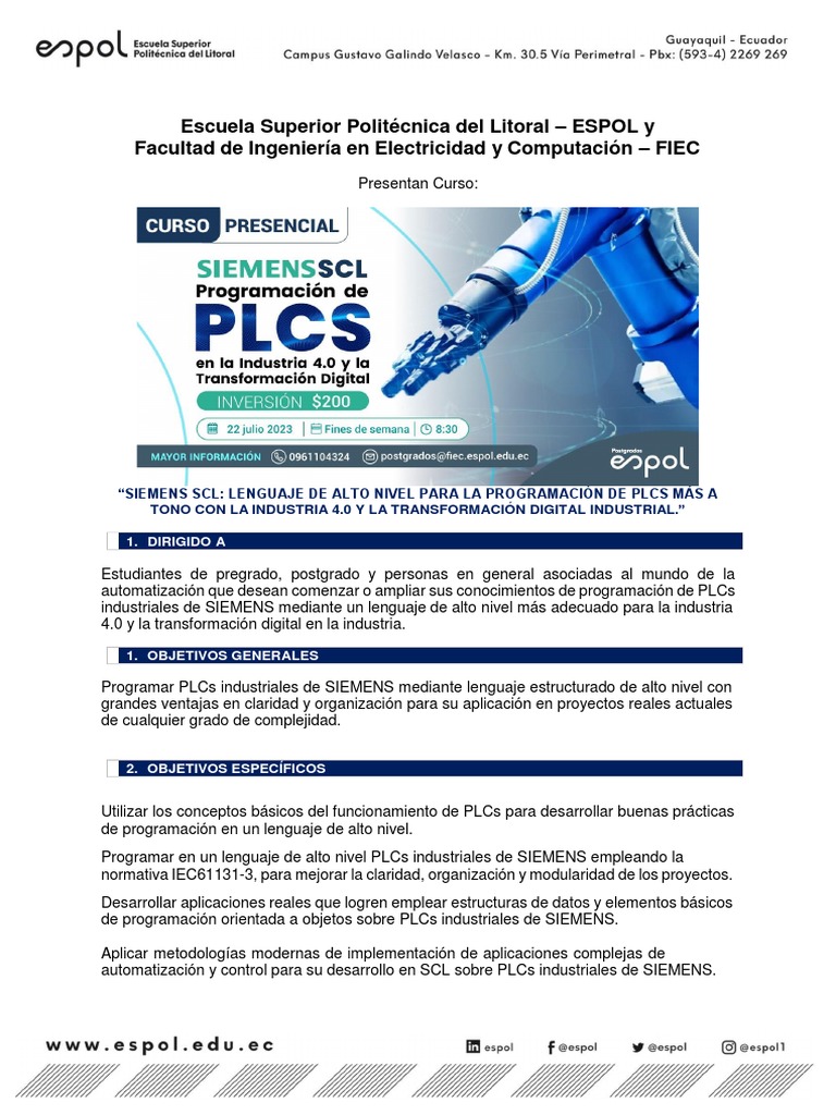 Siemens SCL Lenguaje de Alto Nivel para La Programacion de PLCS Actual ...