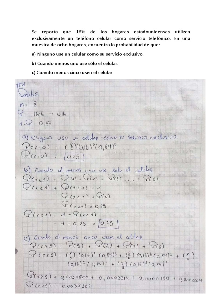 Tarea Distribución Binomial | PDF