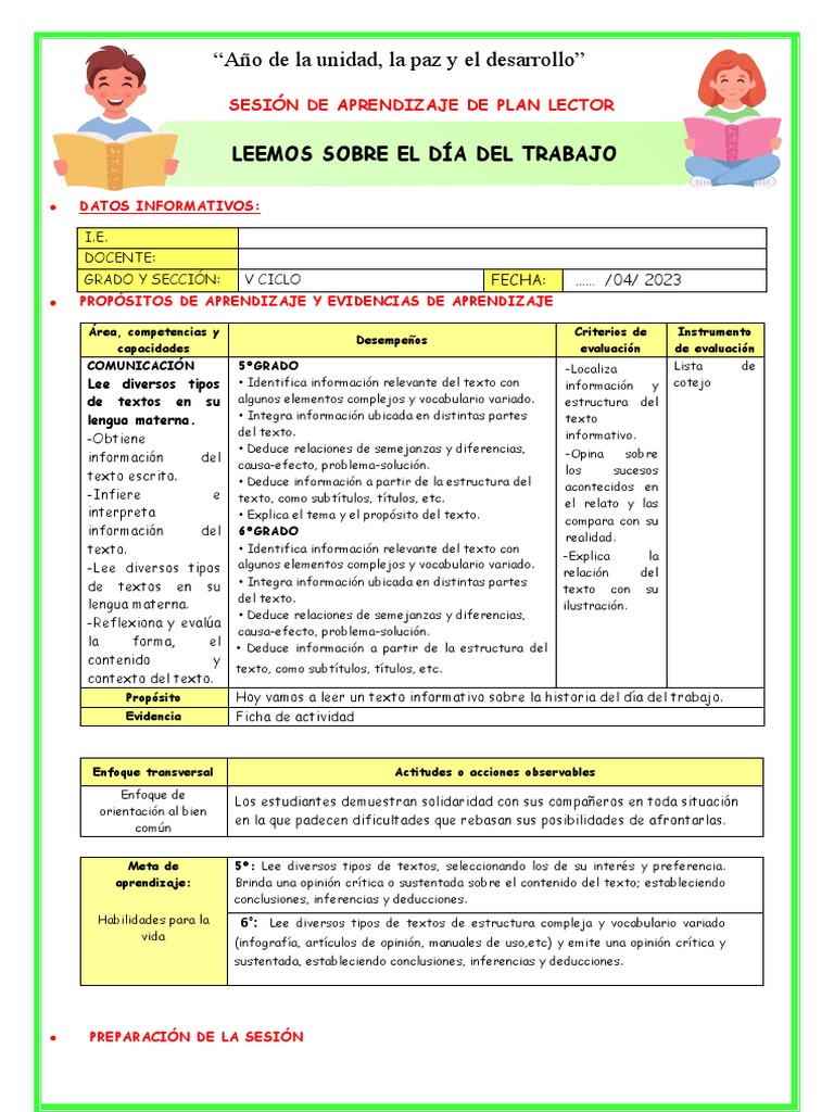 Fecha Cívica-Leemos Sobre El Día Del Trabajo | PDF