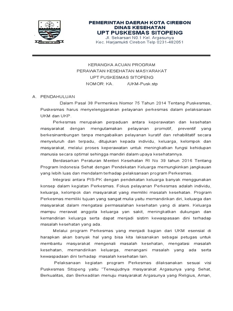 Program Perkesmas Puskesmas Sitopeng | PDF