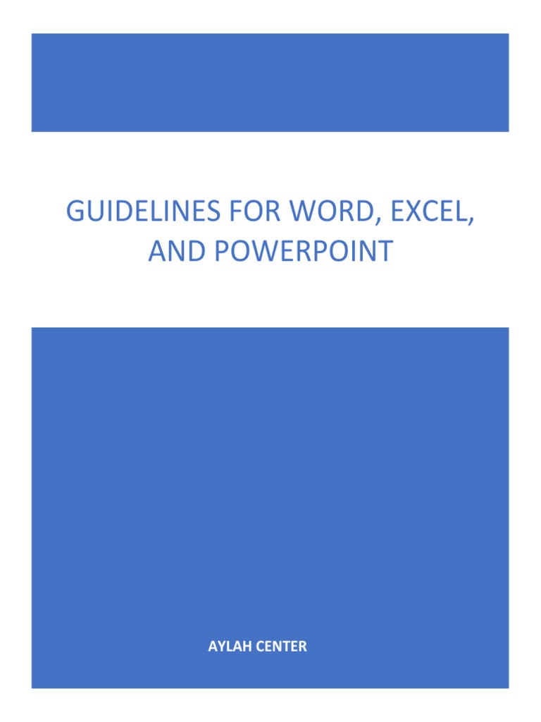 Guideline For Office - Students | PDF | Microsoft Excel | Microsoft Word