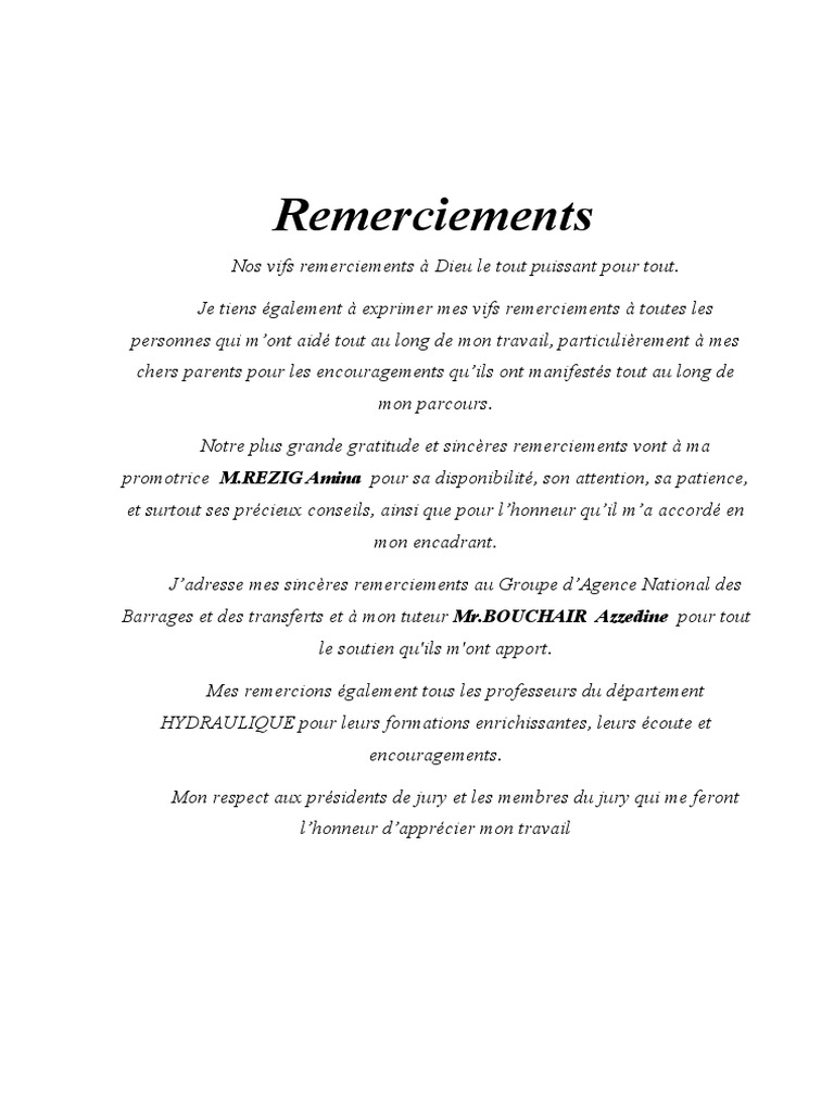 Remerciment | PDF