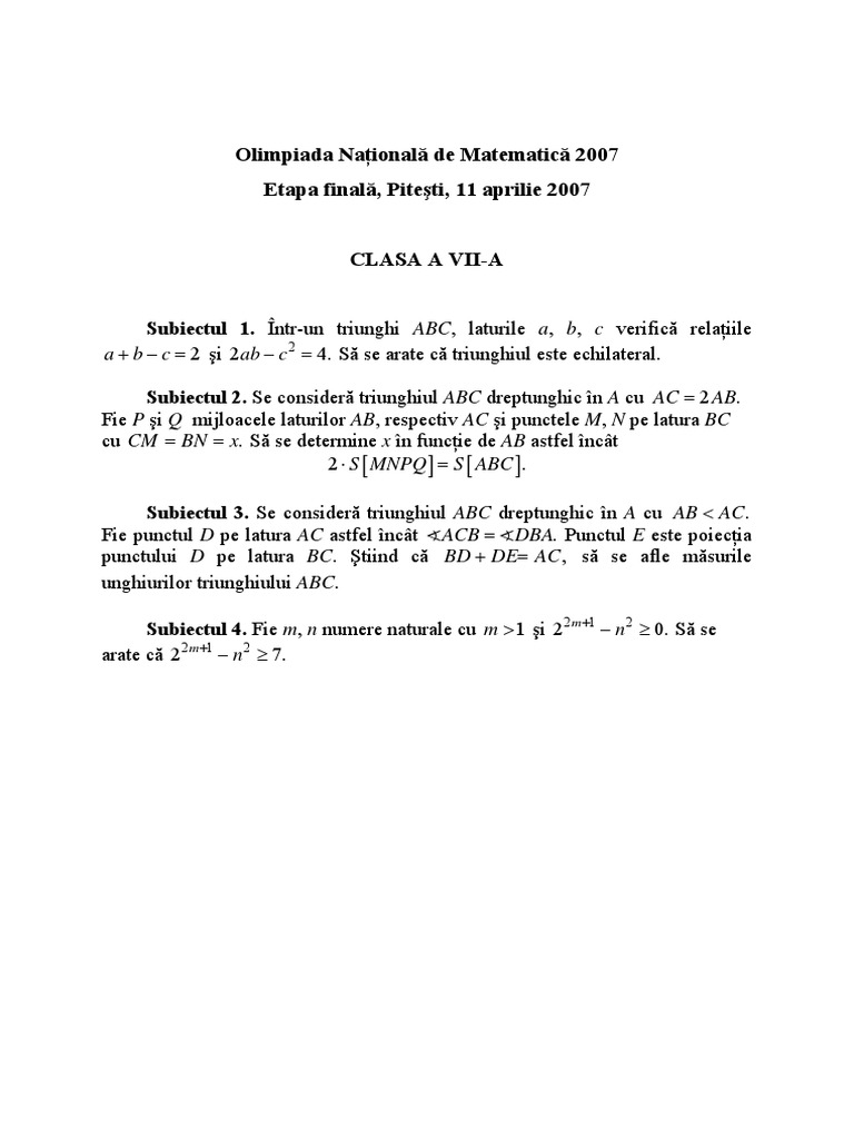 Onm 2007 Enunturi | PDF