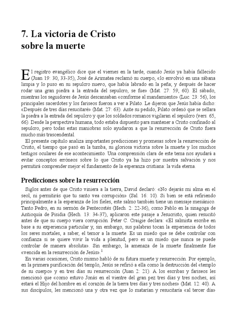 7 - La Victoria de Cristo Sobre La Muerte | PDF | La resurrección de Jesús | Jesús