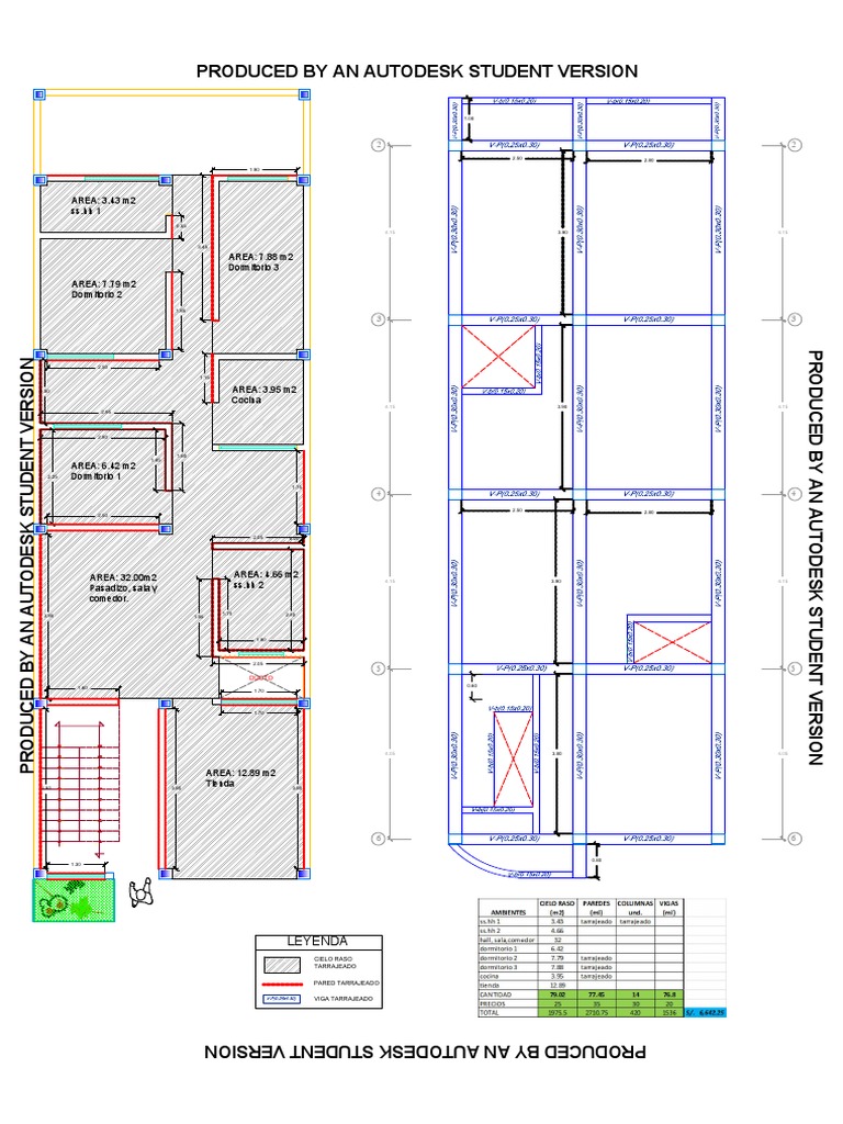 Vivienda Unifamiliar-Lima Metrado Tarrajeo | PDF Vivienda Unifamiliar-Lima Metrado Tarrajeo | PDF