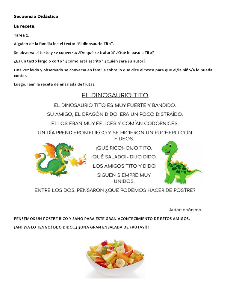 Secuencia #5 La Receta 1° | PDF