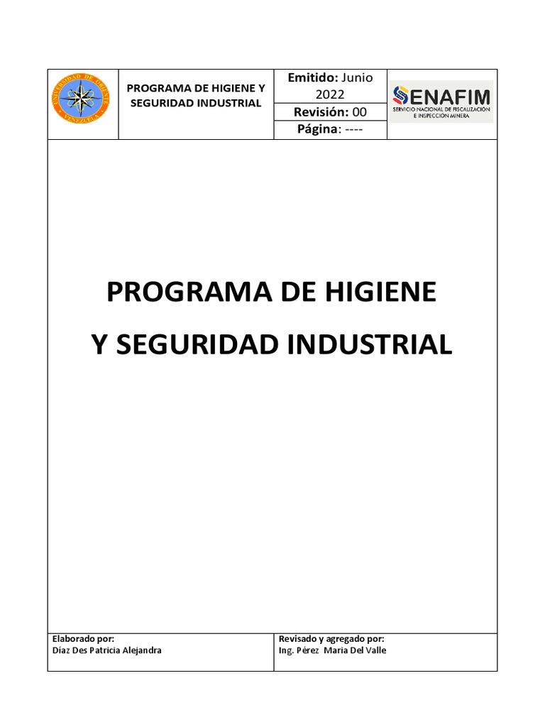 Programa de Higiene y Seguridad Industrial 1.1 | PDF | Seguridad y salud ocupacional | Minería